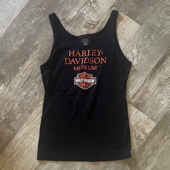 Harley-Davidson | Tops | Harleydavidson Black And Orange Tank Top ...